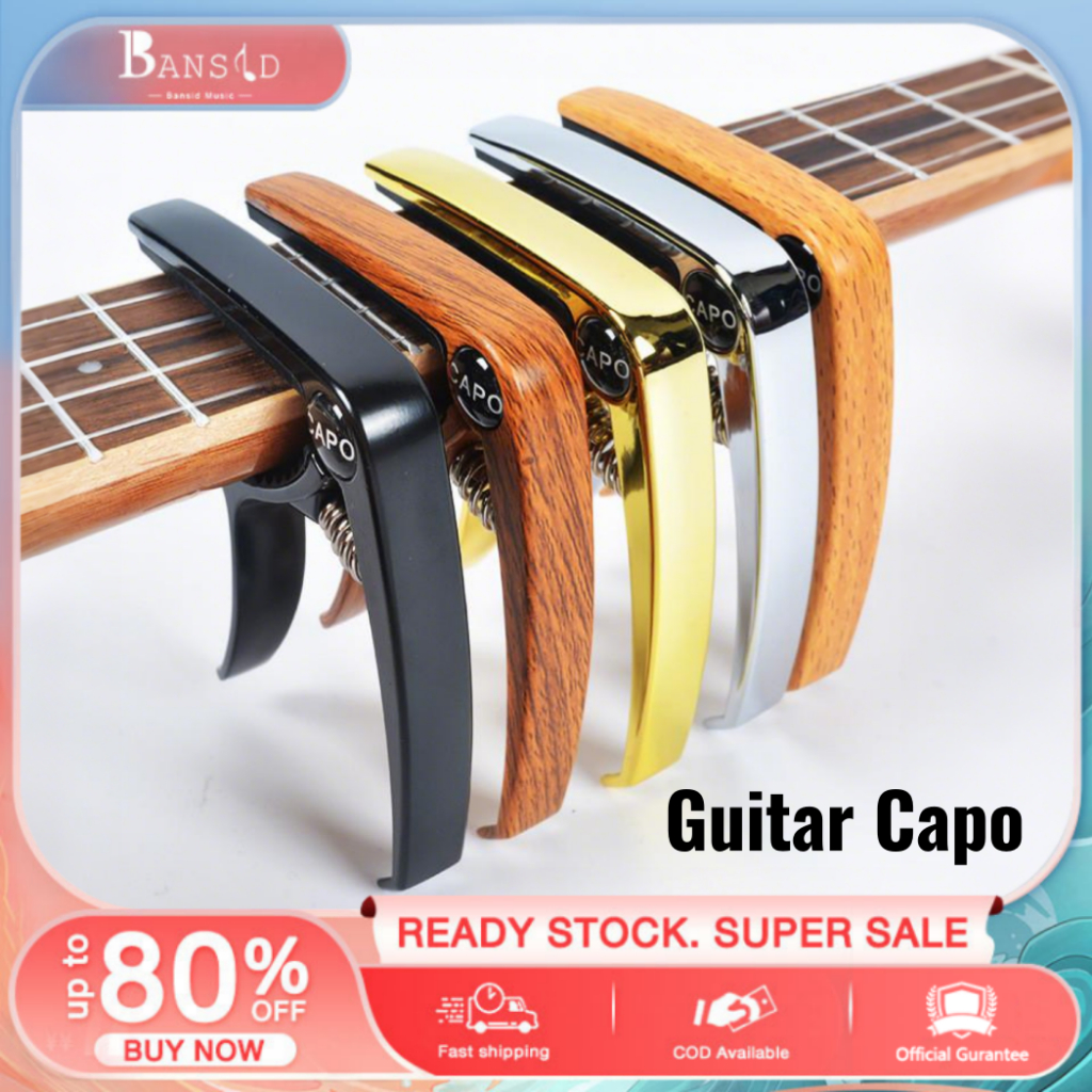 BANSID Classic Capo for Guitar Clamp Aluminum Alloy Metal Wood Grain ...
