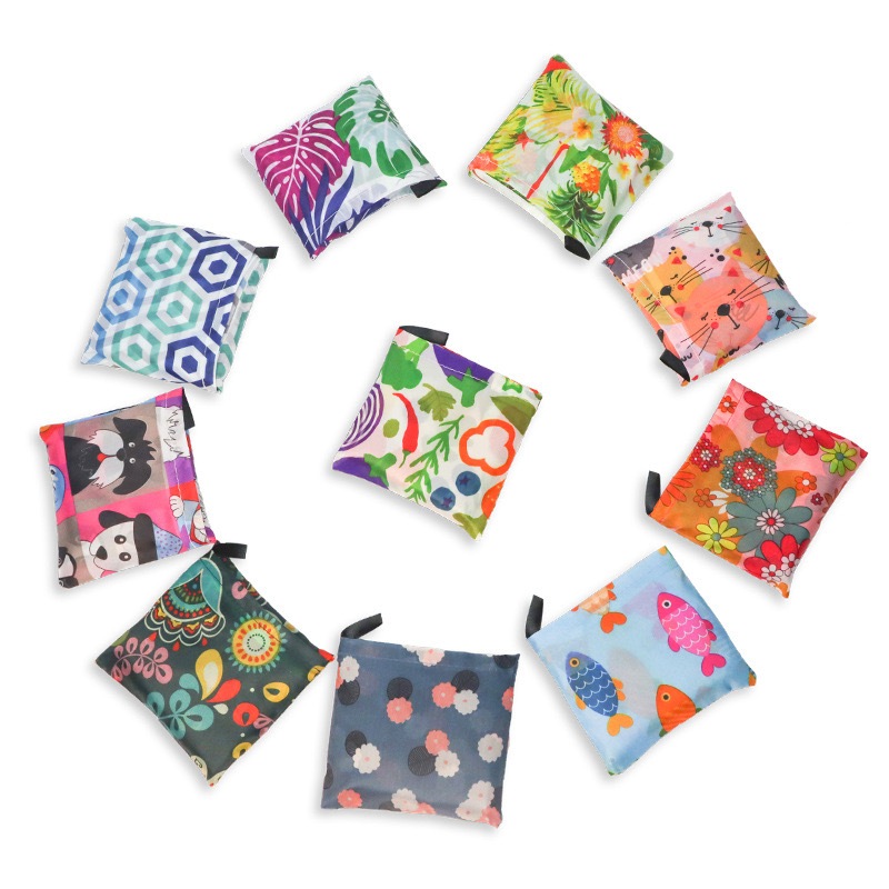 Reusable Polyester Eco Tote Bag with Cute Design Foldable Shopping Bag ...