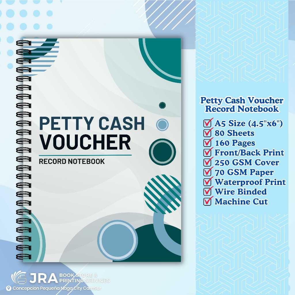 Petty Cash Log Book – Track Business Expenses & Vouchers | Record ...