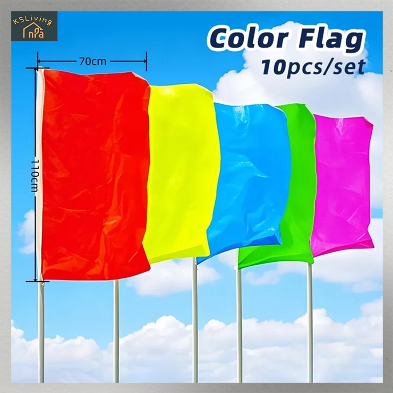10Pcs Color Guard Flag Colour Flag 5 Color Vertical Colored Decorative ...