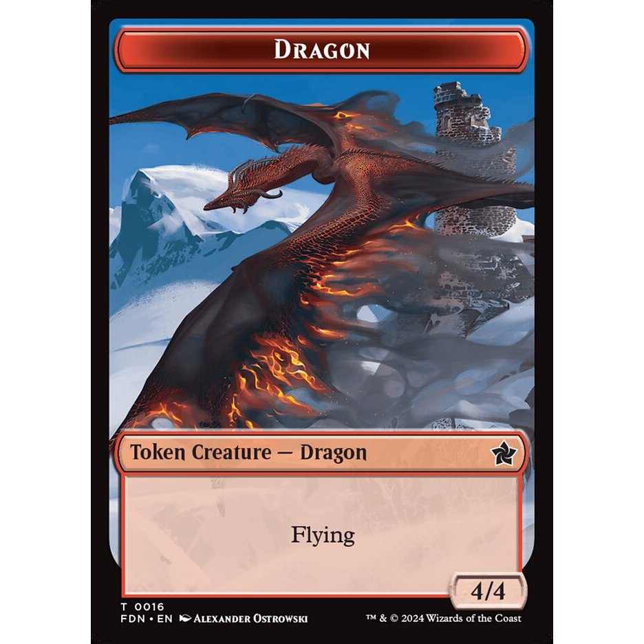 MTG Singles: Dragon (0016) // Dragon (0017) Double-Sided Token ...