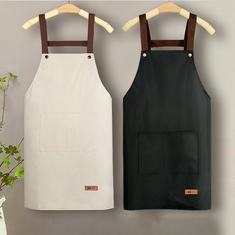 Waterproof Canvas Apron Coffee Shop Barber Working Bib Kitchen Cooking ...