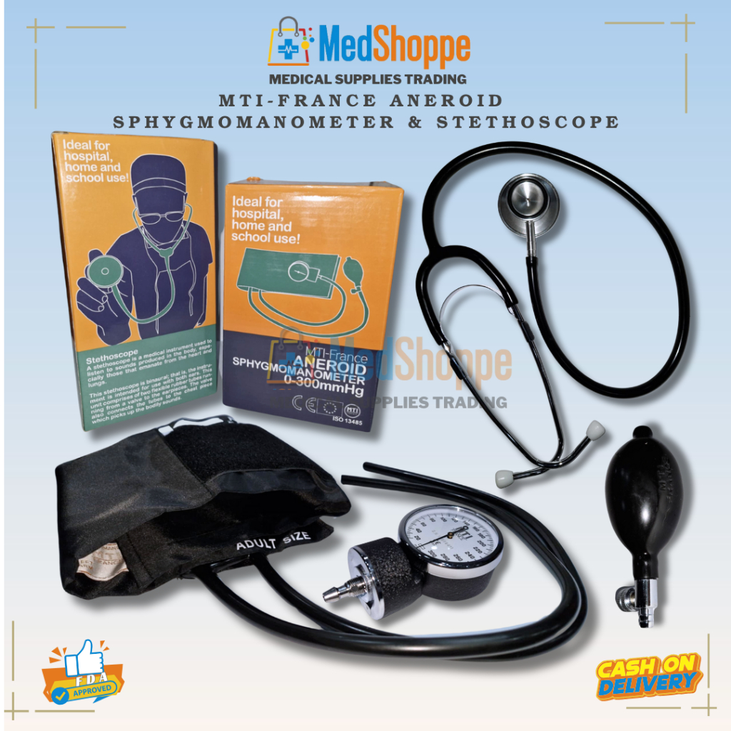 MTI-FRANCE ANEROID SPHYGMOMANOMETER BLOOD PRESSURE & DUAL HEAD ...