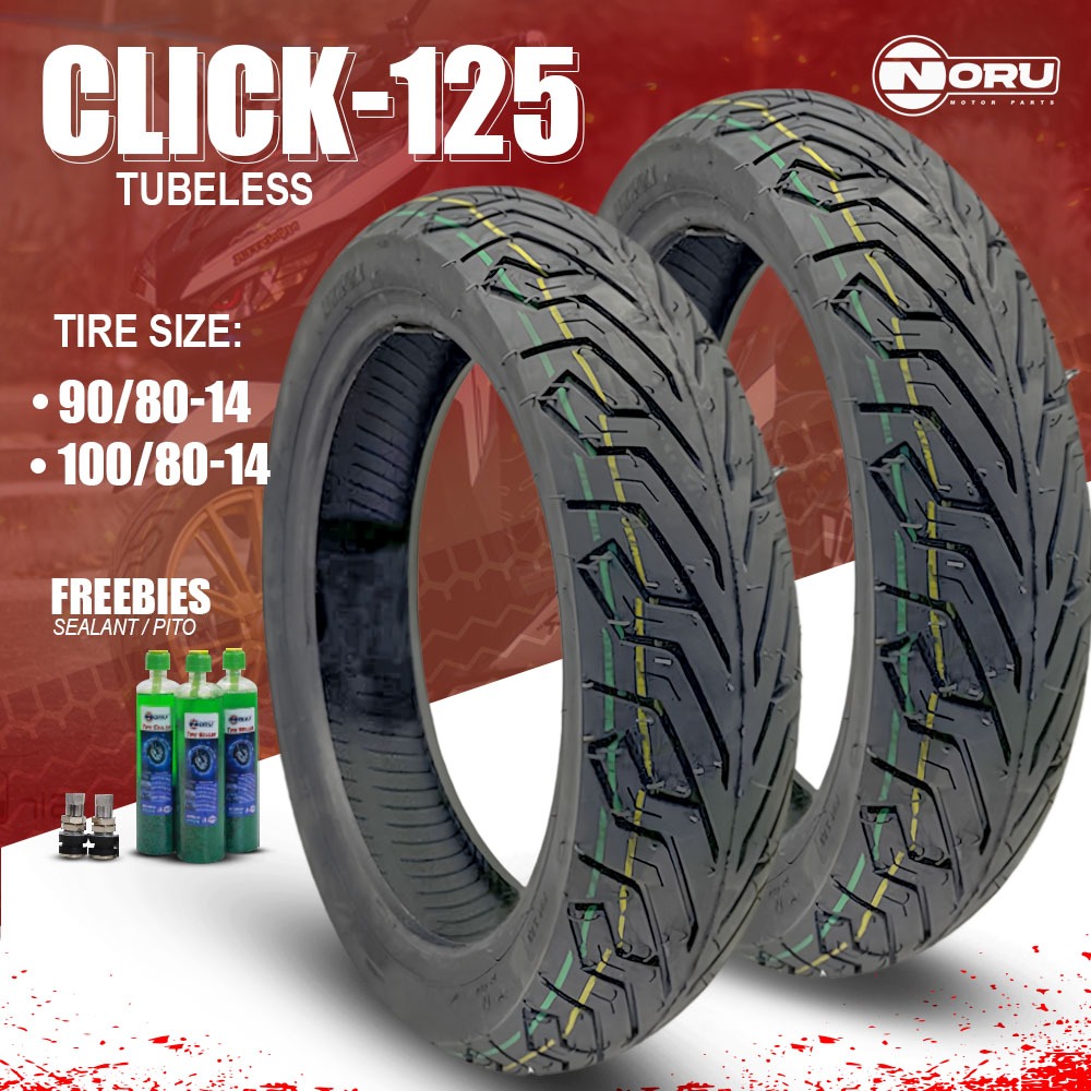[ 2-PCS ] MOTOLAB CLICK-125 MOTORCYCLE TUBLESS TIRE HIGH-QUALITY ...