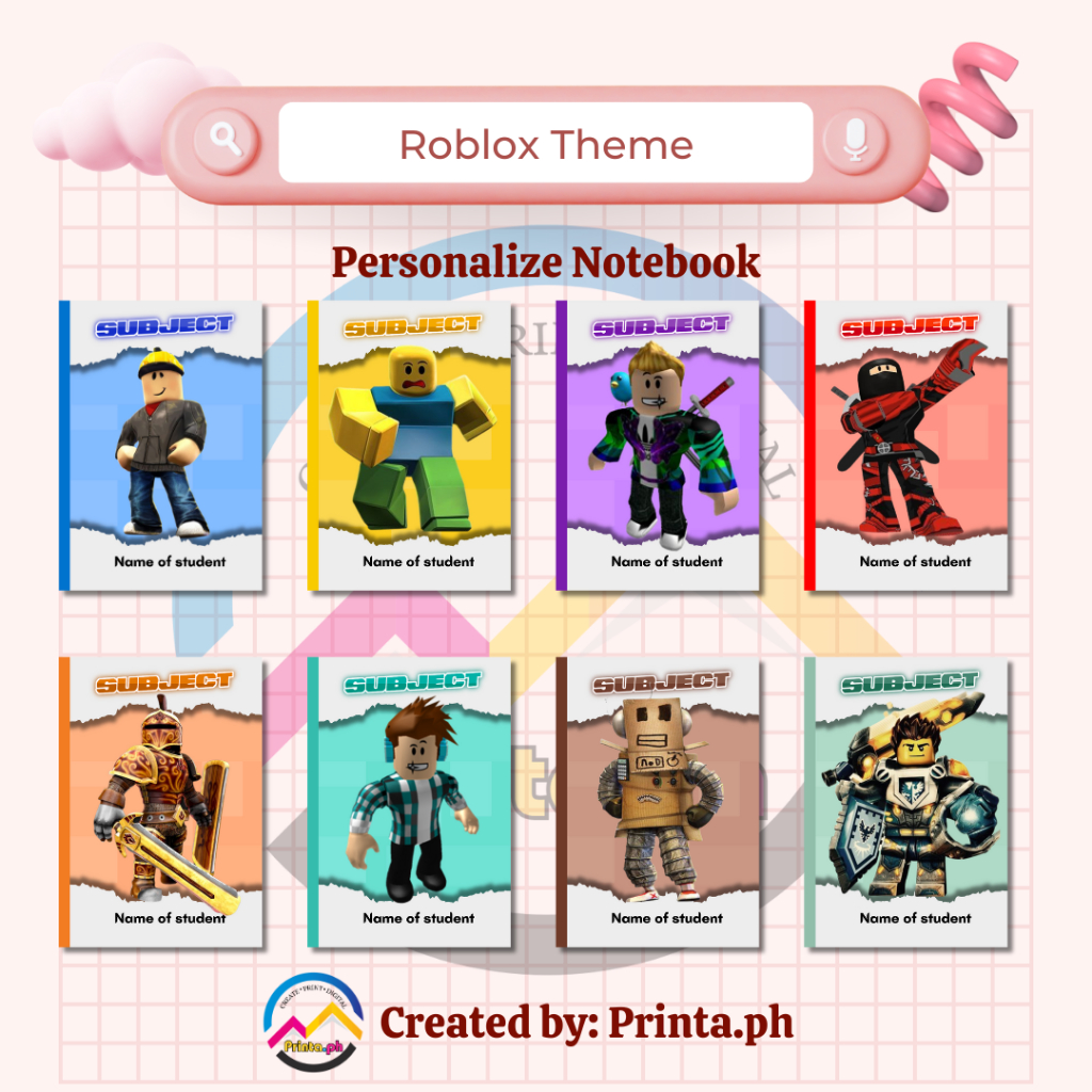 PRE-ORDER Roblox Theme - Personalize notebooks Composition & Writing ...