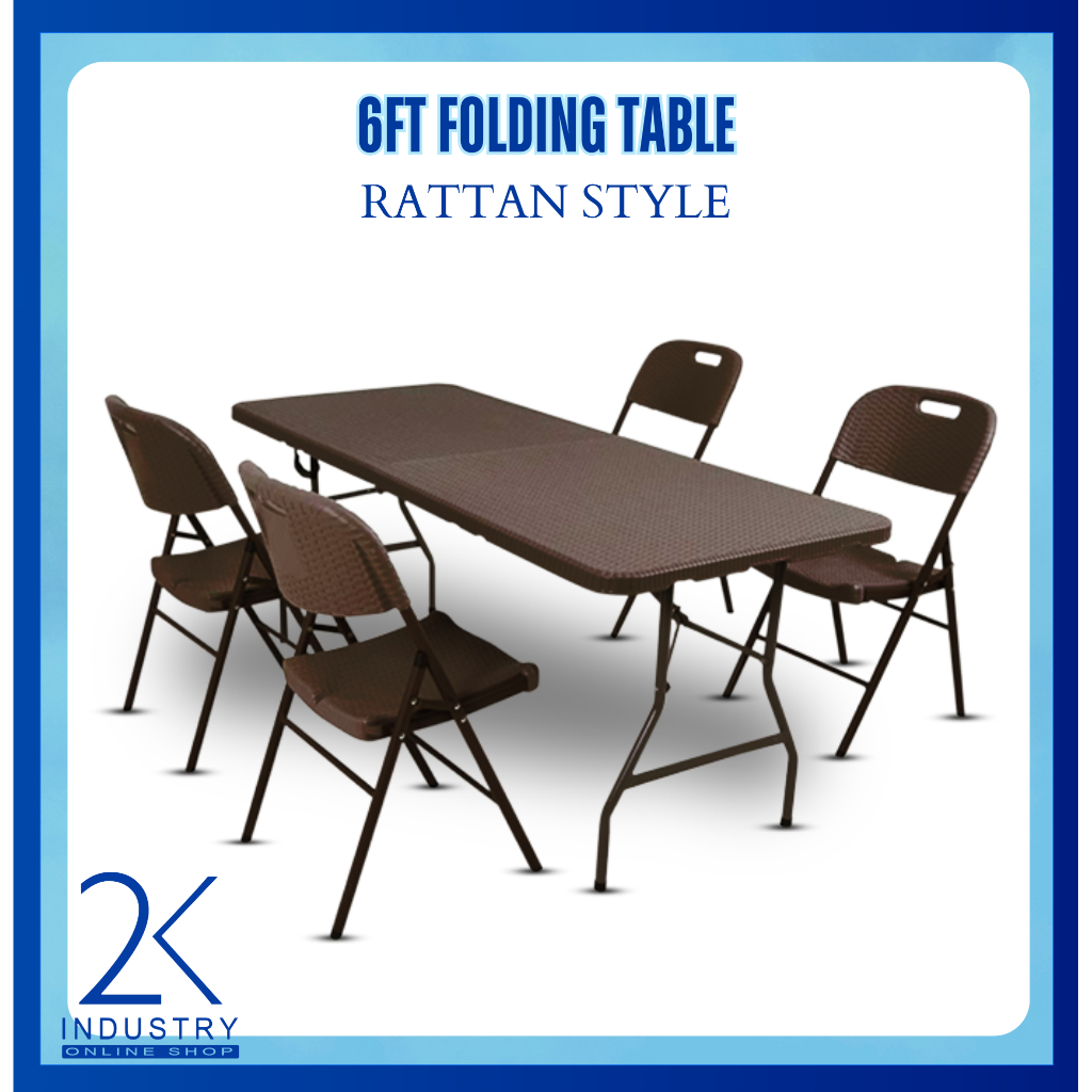 6ft Rattan Style Folding Table | Shopee Philippines