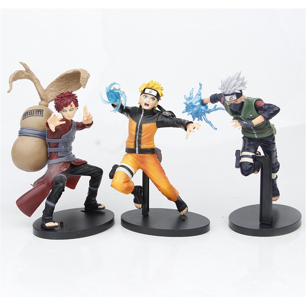 3pcs Naruto Action Figure Uzumaki Naruto Kakashi Gaara Sasuke Boruto ...