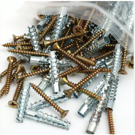 100PCS /50SET METAL TOX AND SCREW FOR WALL Expansion Tube Pipe Self ...