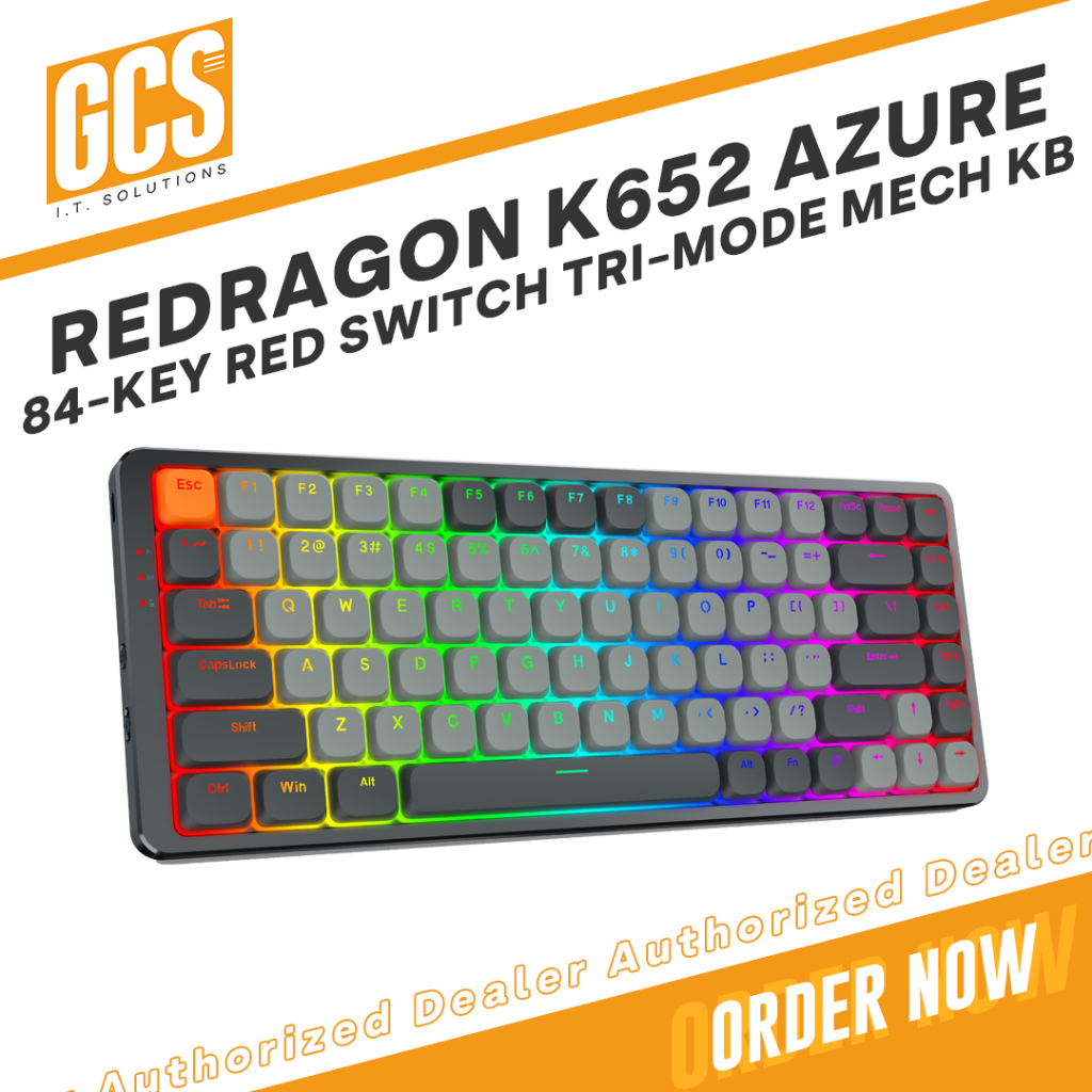 Redragon Azure K652GG-RGB-PRO Low Profile RGB Wireless Mechanical ...