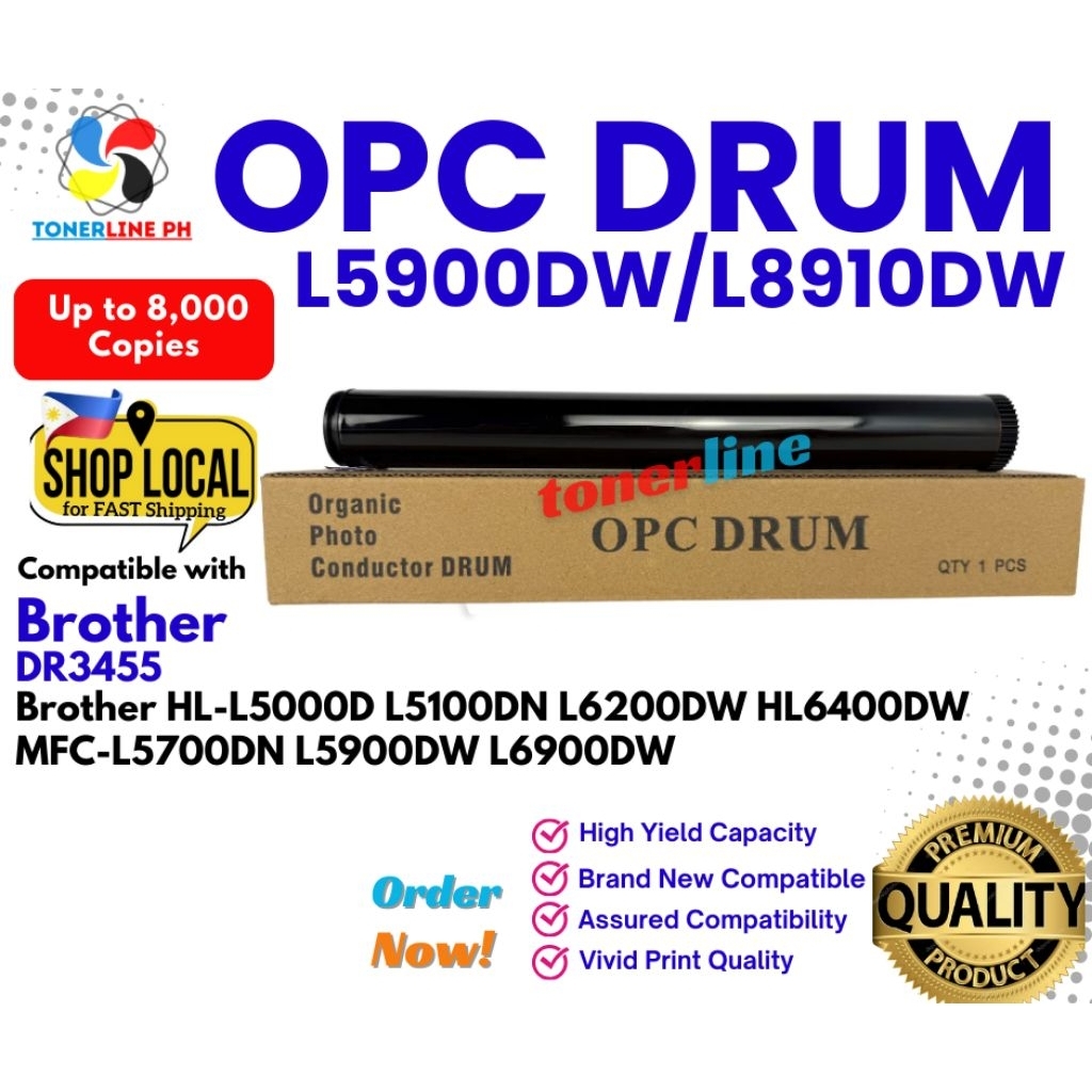 MFC L5900DW Brother L5915 HL5100 8910DW L5400 Dr3455 DR3608 OPC Drum ...