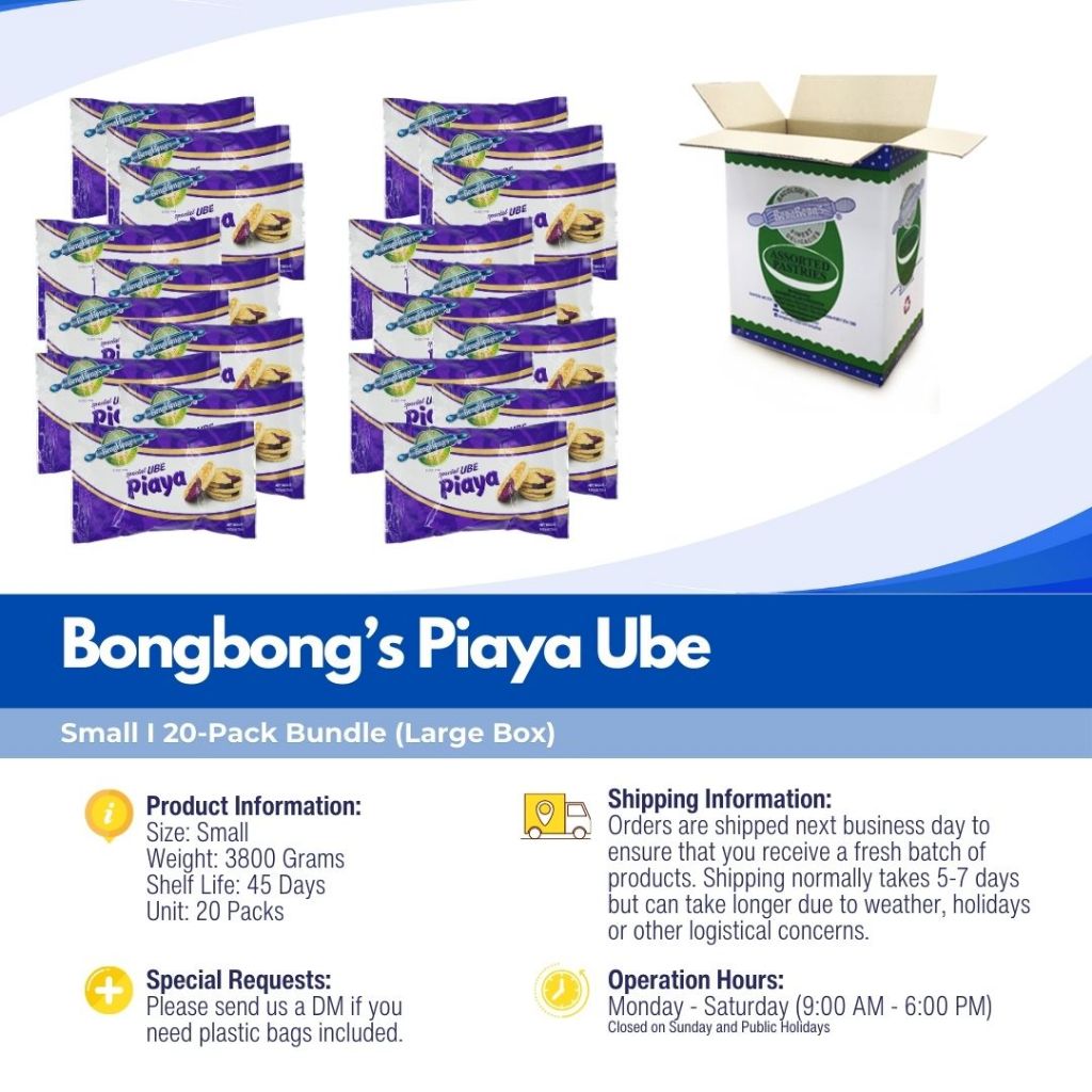 BongBong's Piaya Ube Small I Box Large | Shopee Philippines