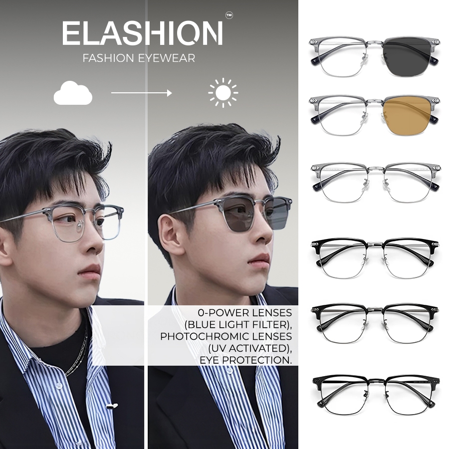 ELASHION Unisex Eyeglass Frame – Stylish, Color-Changing Lenses with ...