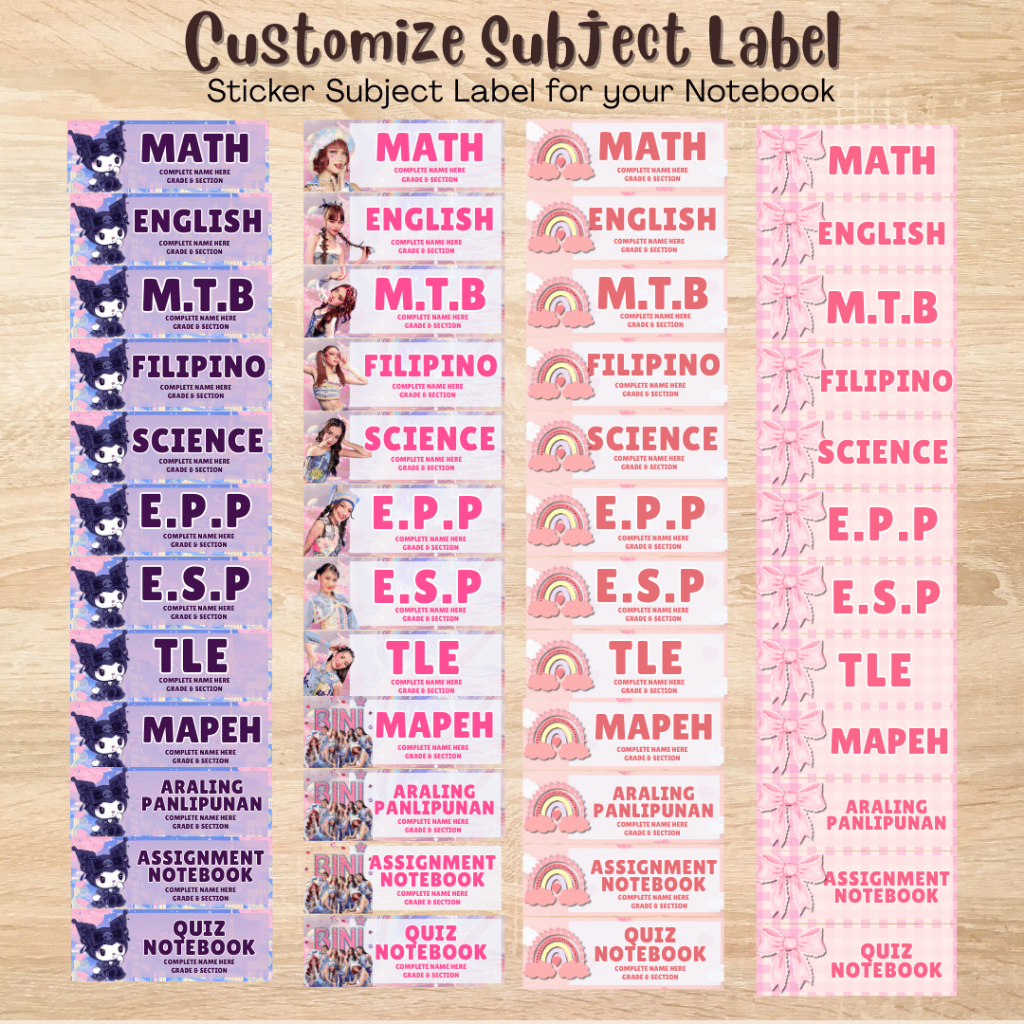 [Send us your NAME Details on chatbox] Subject Label Sticker For ...