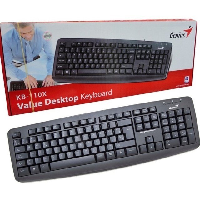 GENIUS KB110X USB WIRED KEYBOARD AND MOUSE BUNDLE BLACK | Shopee ...