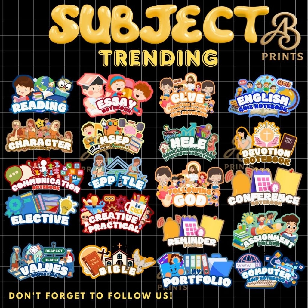 Subjects Trending Stickers Kinder -Grade 10 | Shopee Philippines