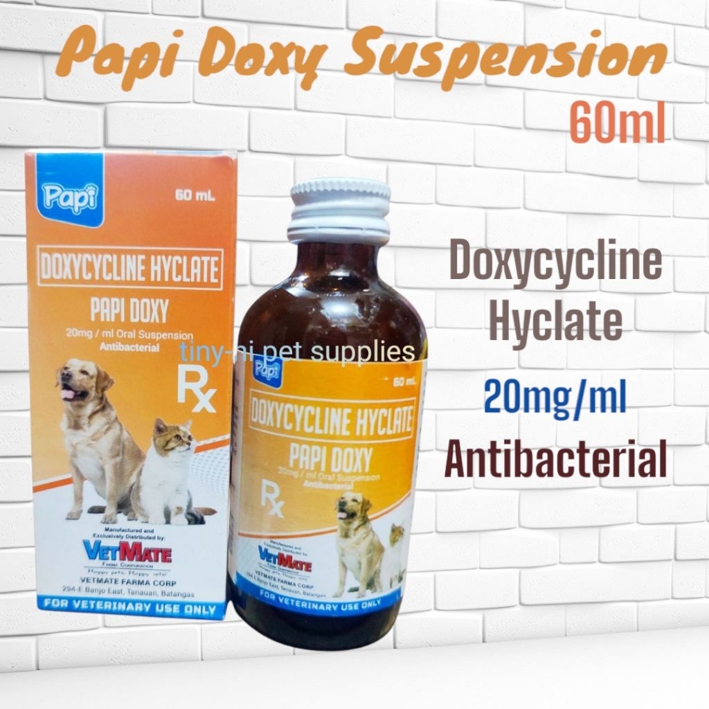 Papi Doxy-pet Oral Suspension|20mg for Dog Cat|60ml Antibacterial ...