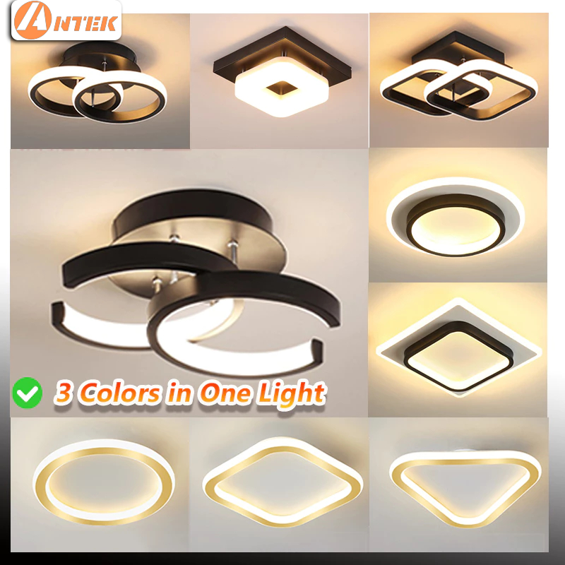 ANTEK LED Ceiling Light 3 Color Modern Center Light Tri color Living ...