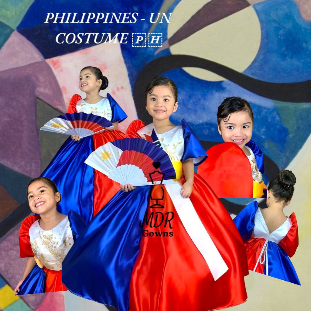 Philippine flag- filipiniana ball gown - UN COSTUME 🇵🇭 | Shopee Philippines