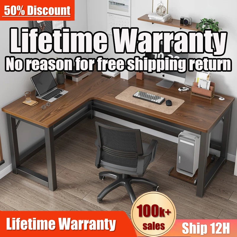 L-Shaped Computer Table Spacious Corner Study Table Office Table Modern ...