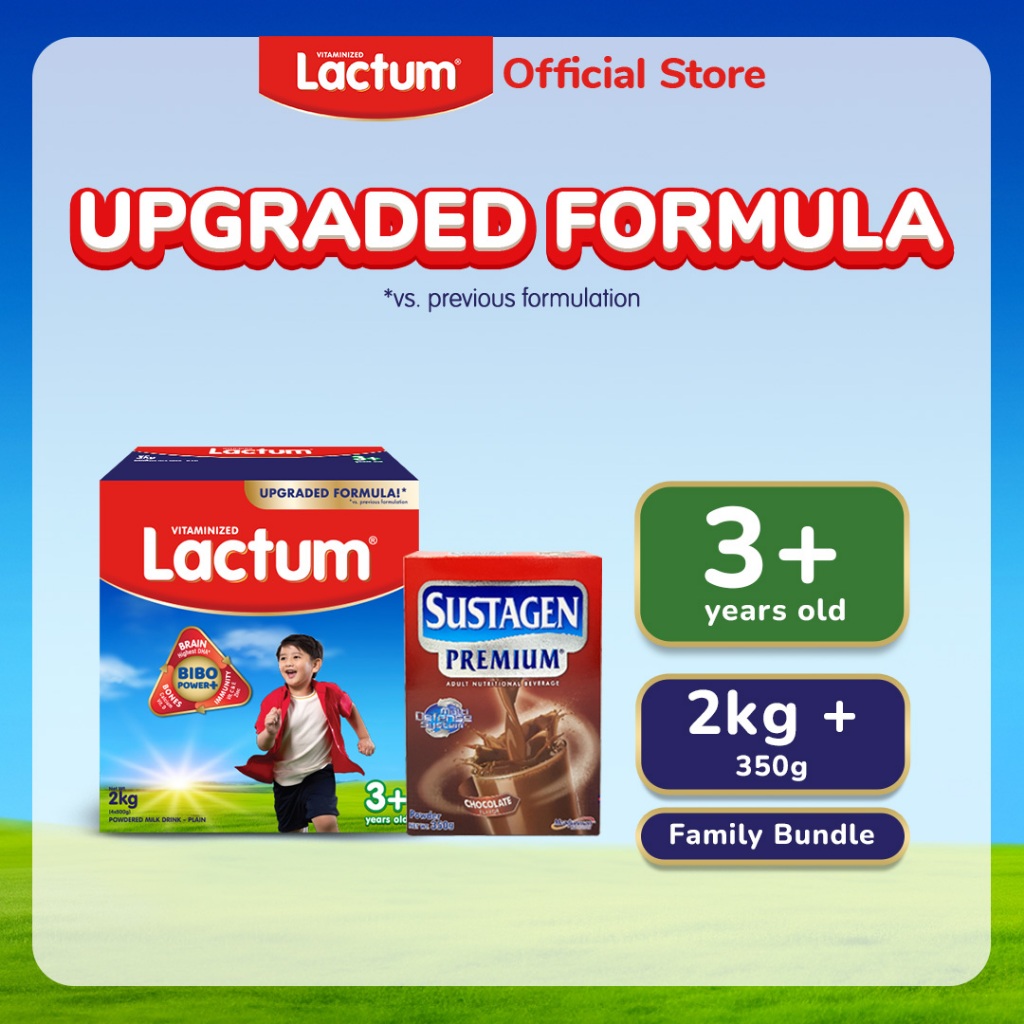 [Family Bundle] Lactum 3+ Plain 2kg Powdered Milk Drink for Kids ...