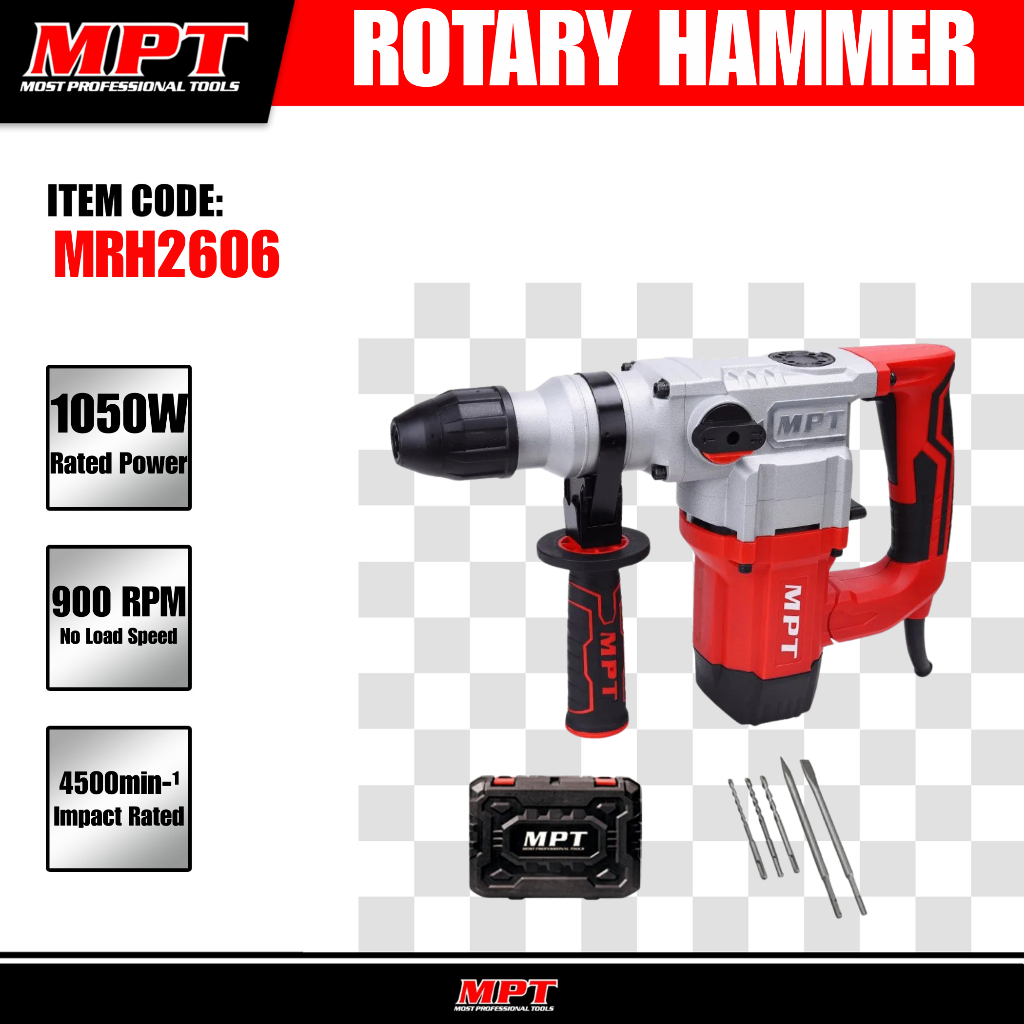 MPT 1050W Rotary Hammer Chipping Gun Drill MRH2606 • PT • MOST ...
