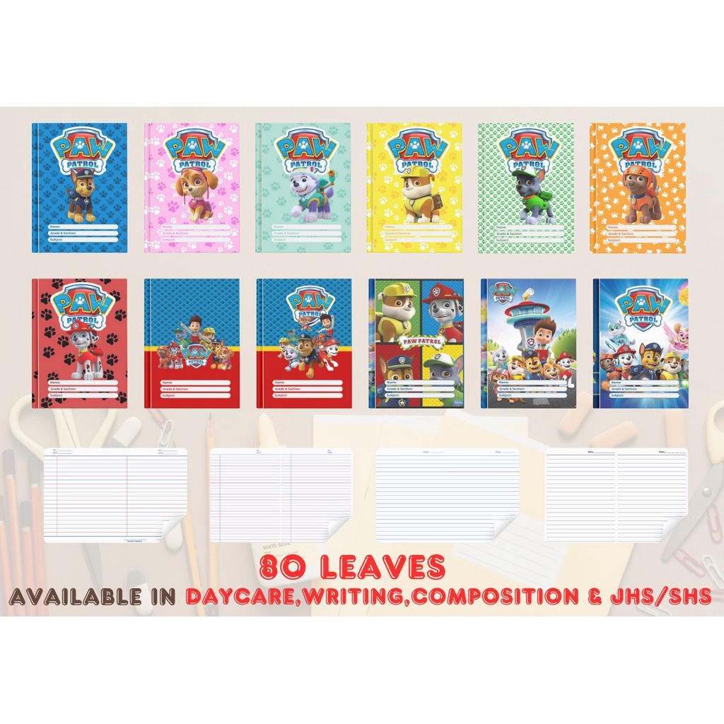 Paw Patrol Customized Notebook with 80 Leaves Stapled | Shopee Philippines