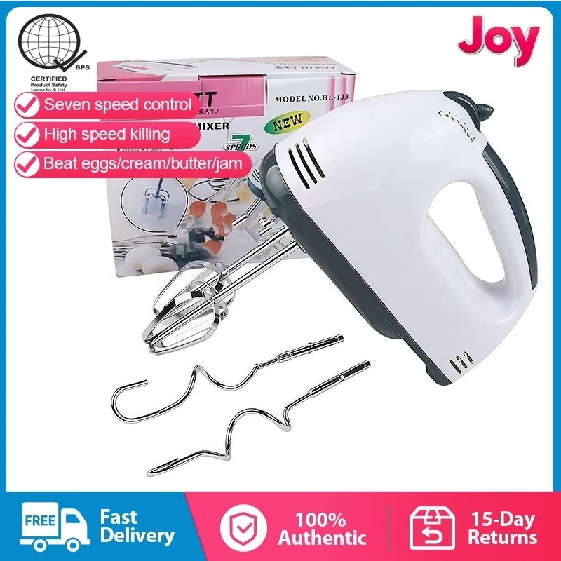 JOY Electric Hand Mixer Portable 7 Speed Professional Baking Electric ...
