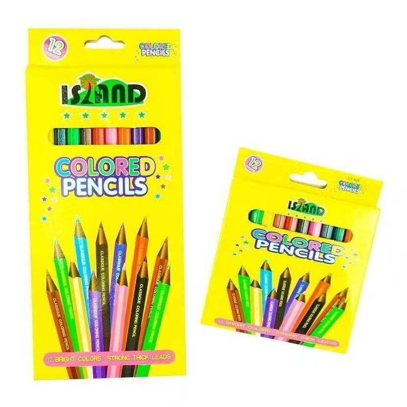 JS #12Pcs/Set Colored Pencils - 12Color Island Coloring Set Arts&Craft ...