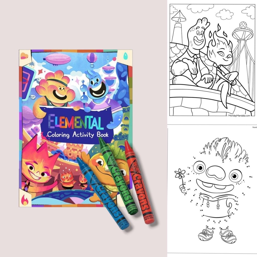 Elemental Movie Coloring Activity Book Birthday Party Giveaway Souvenir ...