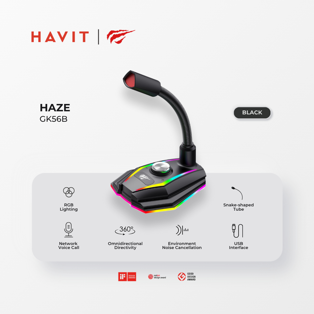 Havit Haze GK56B || RGB Gaming MIC || Black | Shopee Philippines
