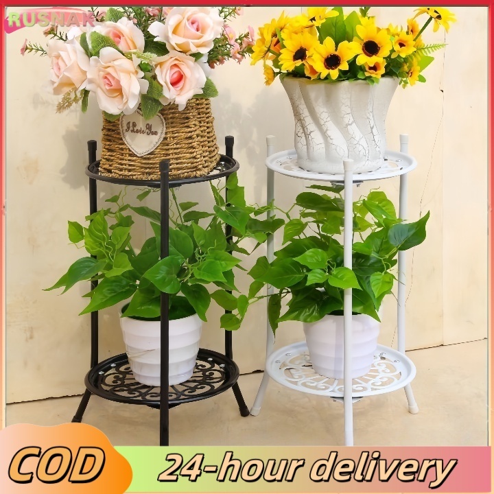 RUSNAK Flower Rack Stand For Plant Stand Indoor Two-layer Outdoor ...