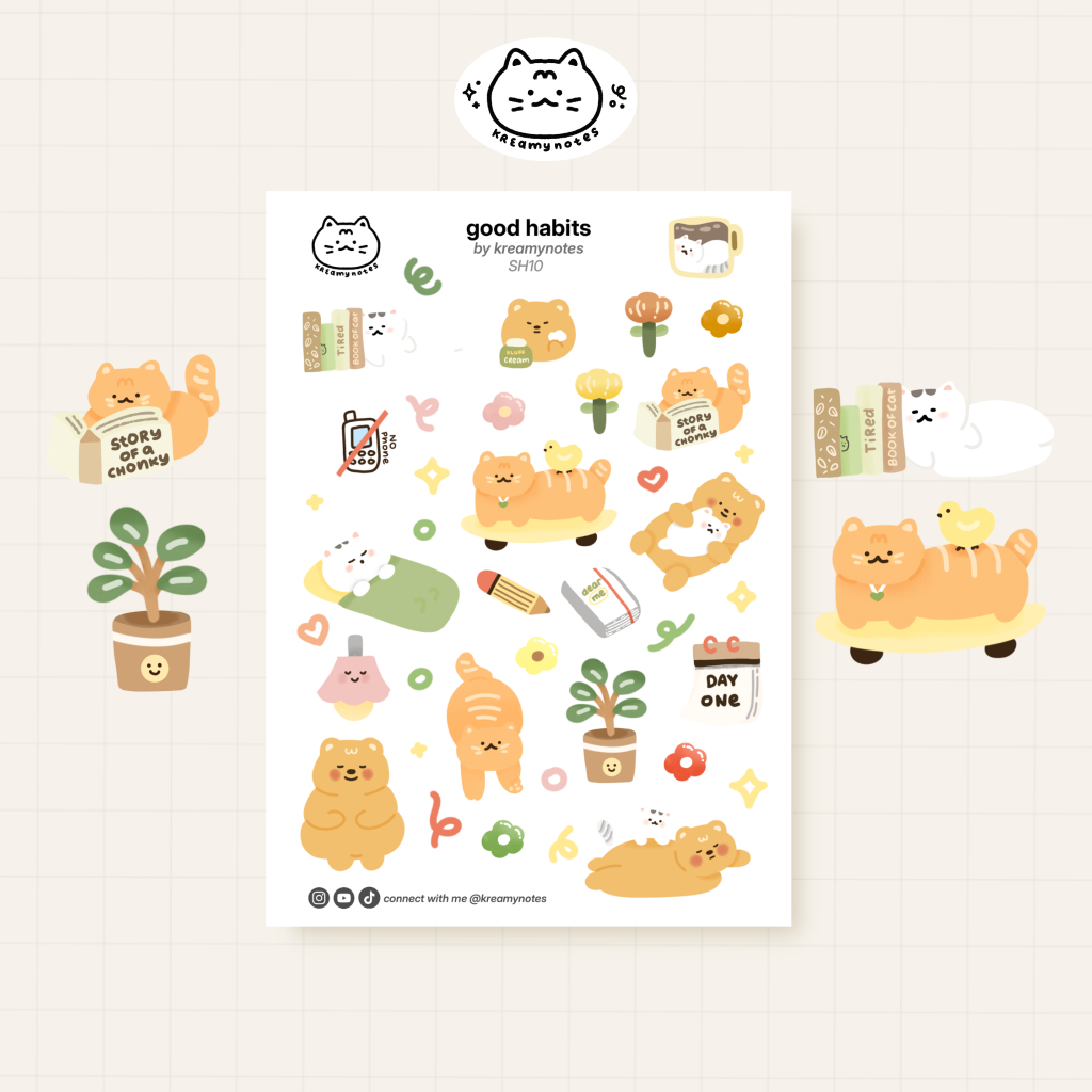 Good Habits Planner & Journal Stickers SH10 Kreamynotes Art Studio ...