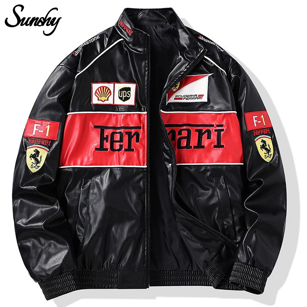 SUNSHY Leather Unisex Jacket High Quality For Men Black Embroidery ...