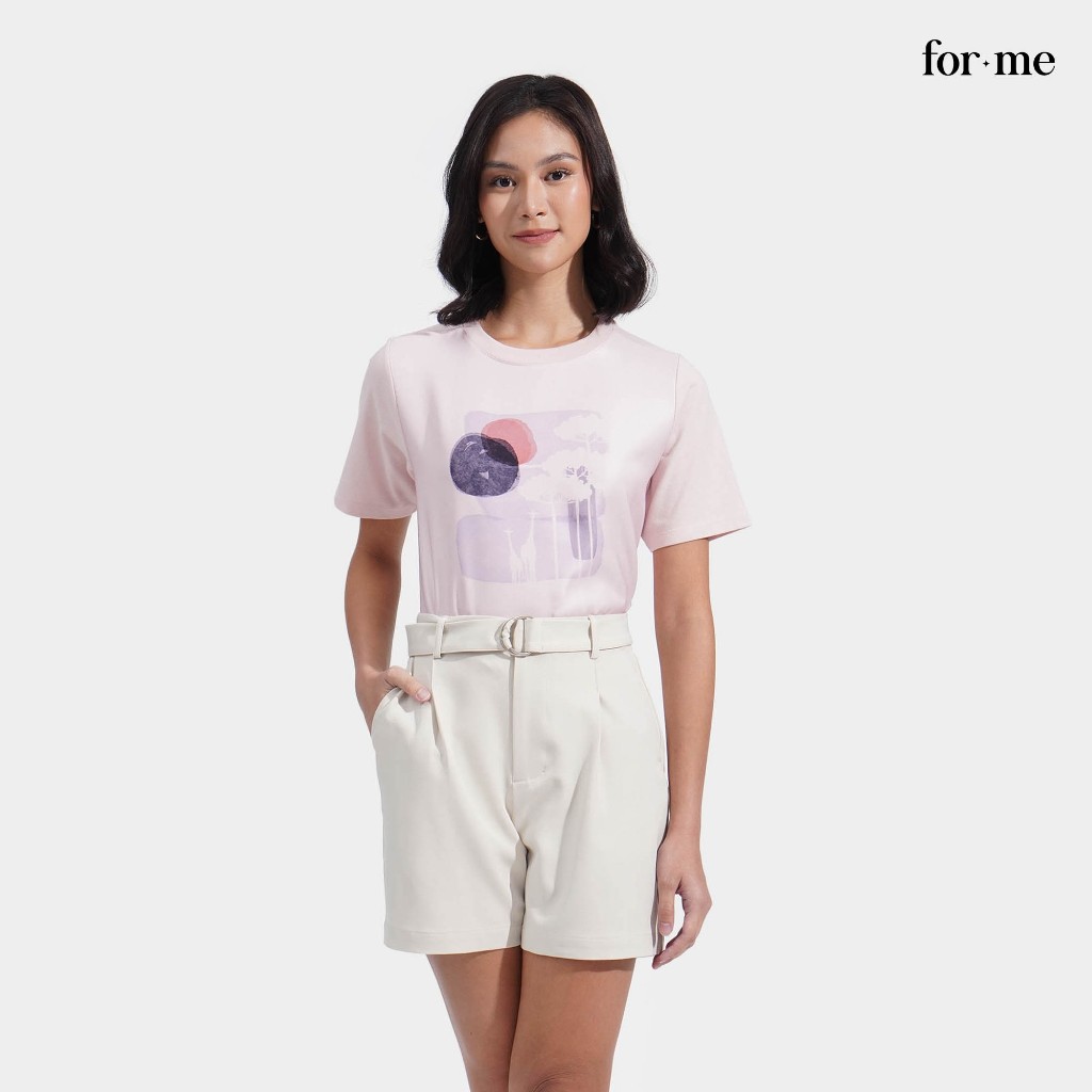 ForMe Safari In Watercolor Tee T-Shirt For Women (Pink) | Shopee ...