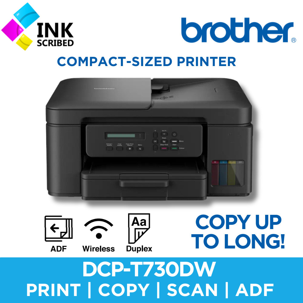 Brother DCP-T730DW Multifunction 3in1 Ink Tank Printer with Duplex Printing and ADF Copy up to ...
