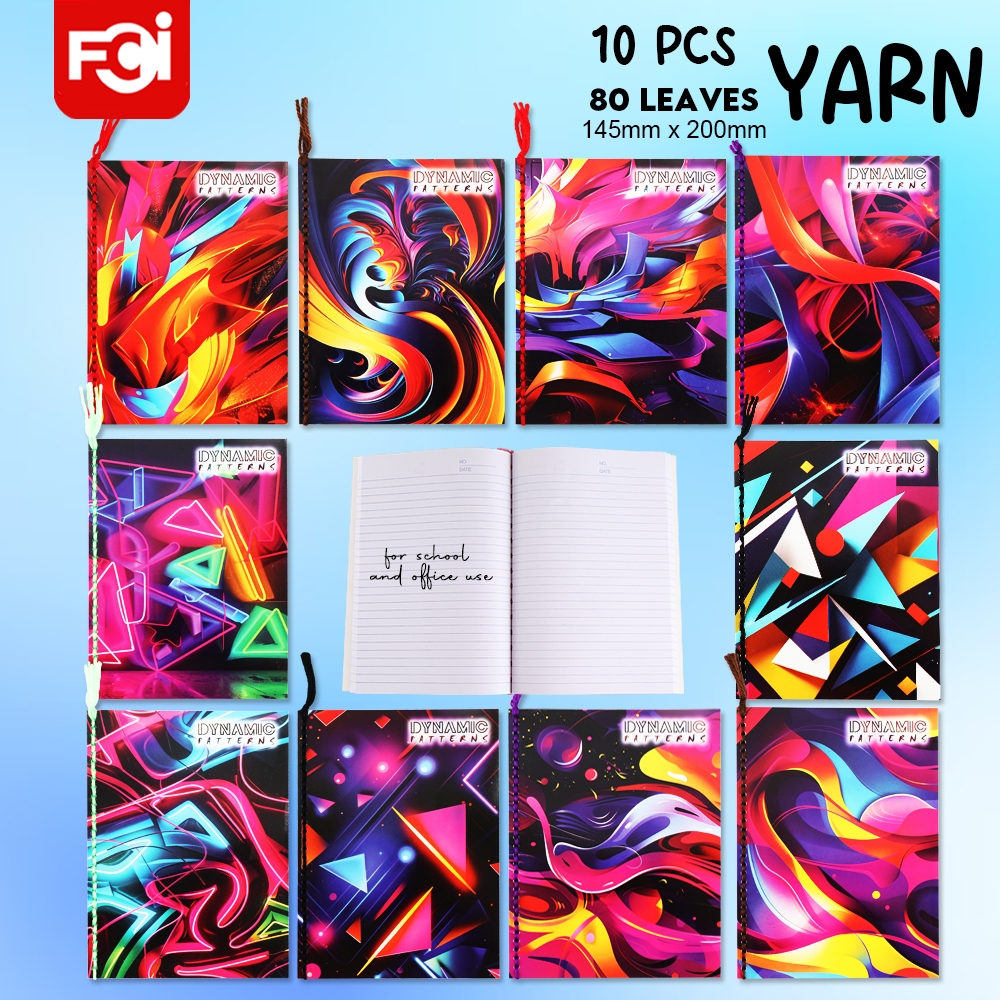 FCI Yarn Notebook +10cover Assorted Design Sold ream (10pcs) For ...
