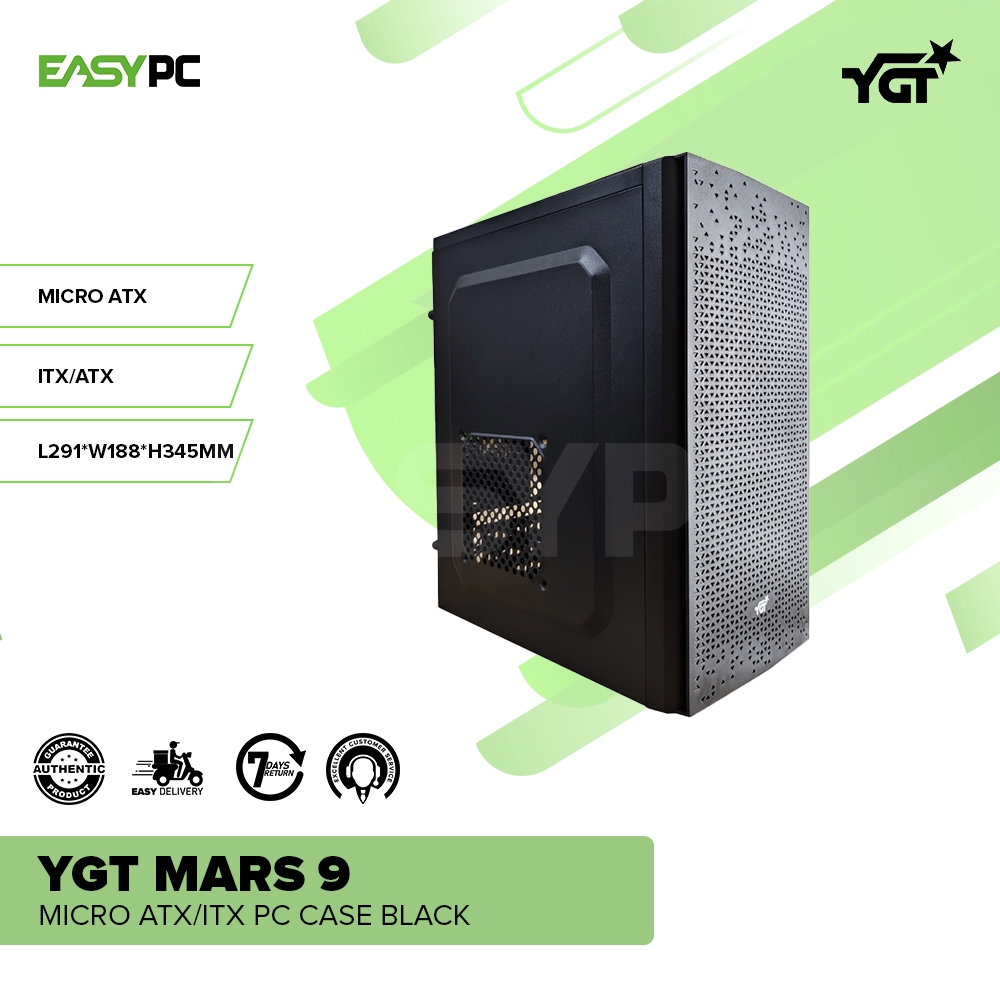 EasyPC | YGT Mars 9 Micro ATX/ITX PC Case Black | Shopee Philippines
