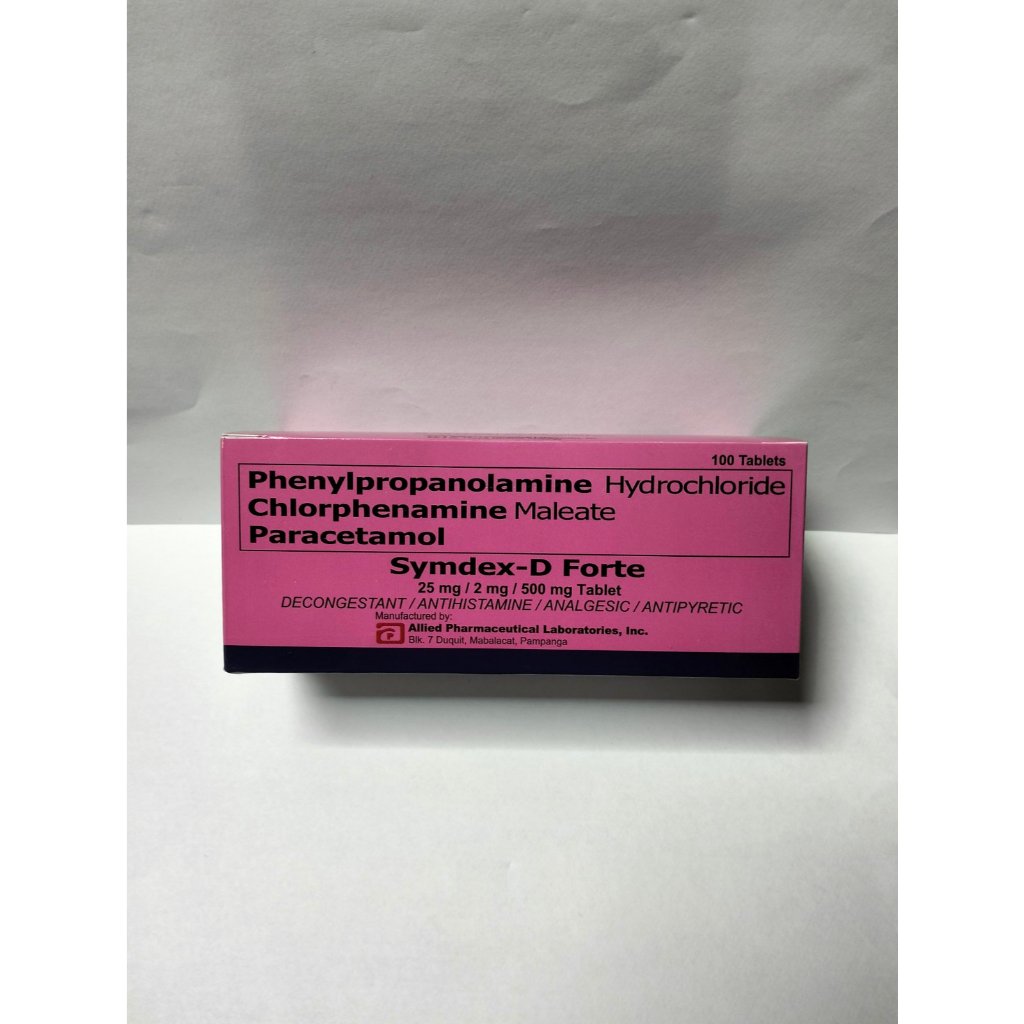 SYMDEX D FORTE Paracetamol / Phenylpropanolamine / Chlorphenamine 500mg ...