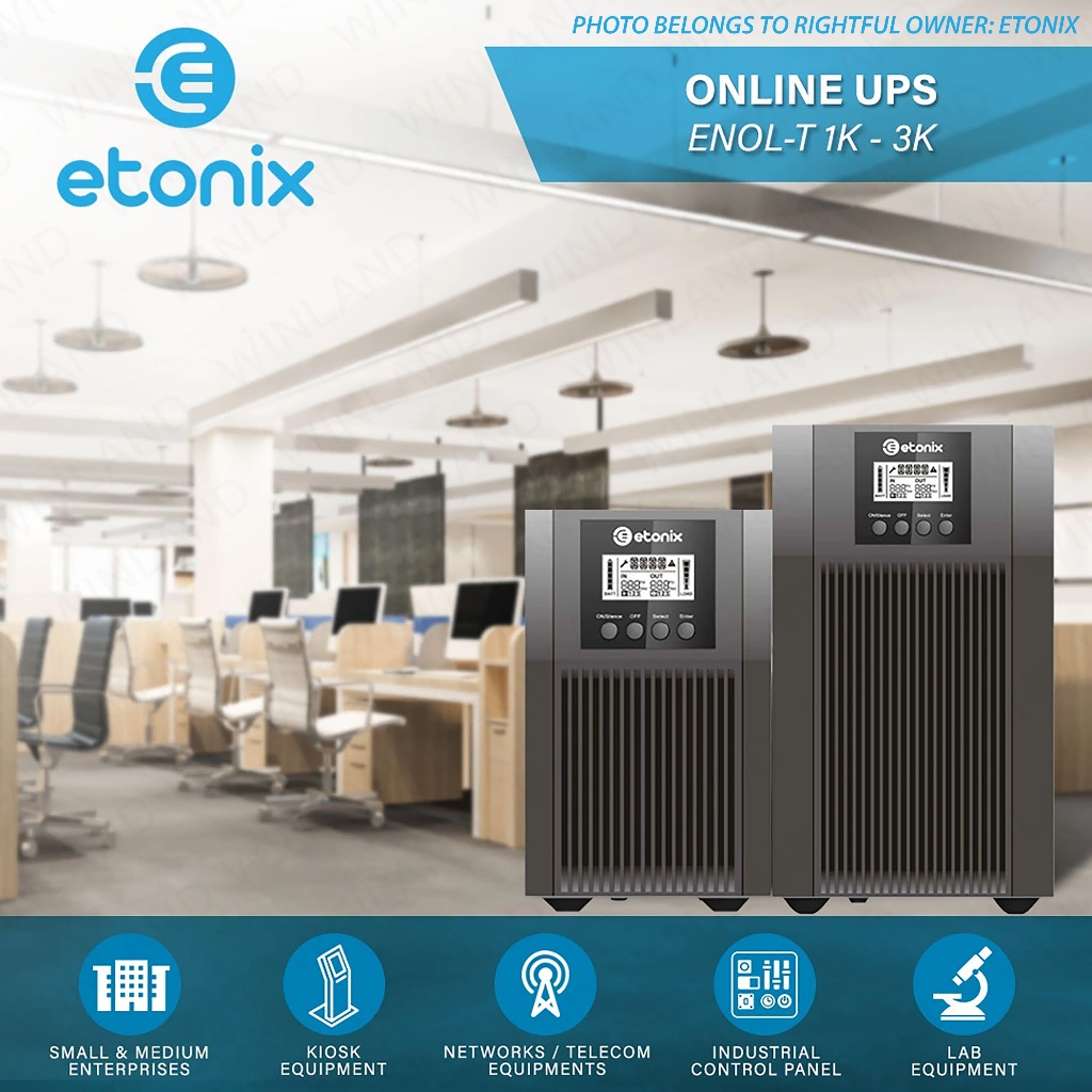 Etonix by Winland Online UPS 3000VA/2700W, LCD Display 100VAC~300VAC Battery 12V/9Ah*4 ENOL-T ...
