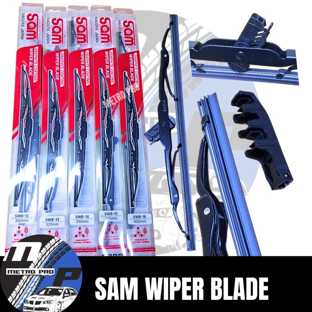 SAM Graphite Coating Windshield Wiper Blade Hook/Bayonet Type Made In ...