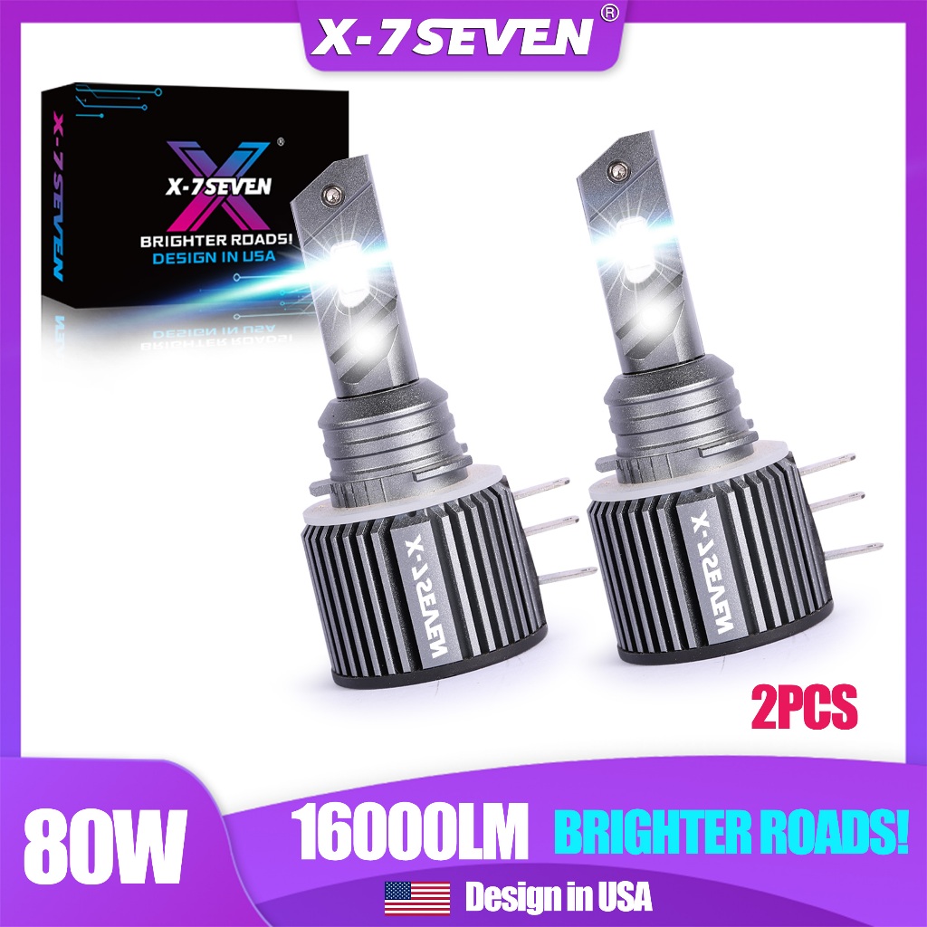 X-7SEVEN LUNA 2PCS 80W 16000LM 6000K LED Headlight Bulb For Luxury Car H15 with Canbus High Beam ...
