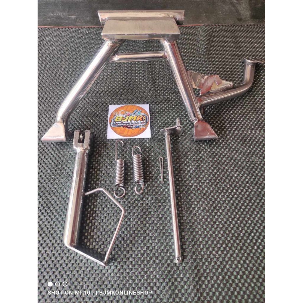 STAINLESS CENTER STAND SIDE STAND EHE ( HONDA BEAT FI V2 ) | Shopee ...