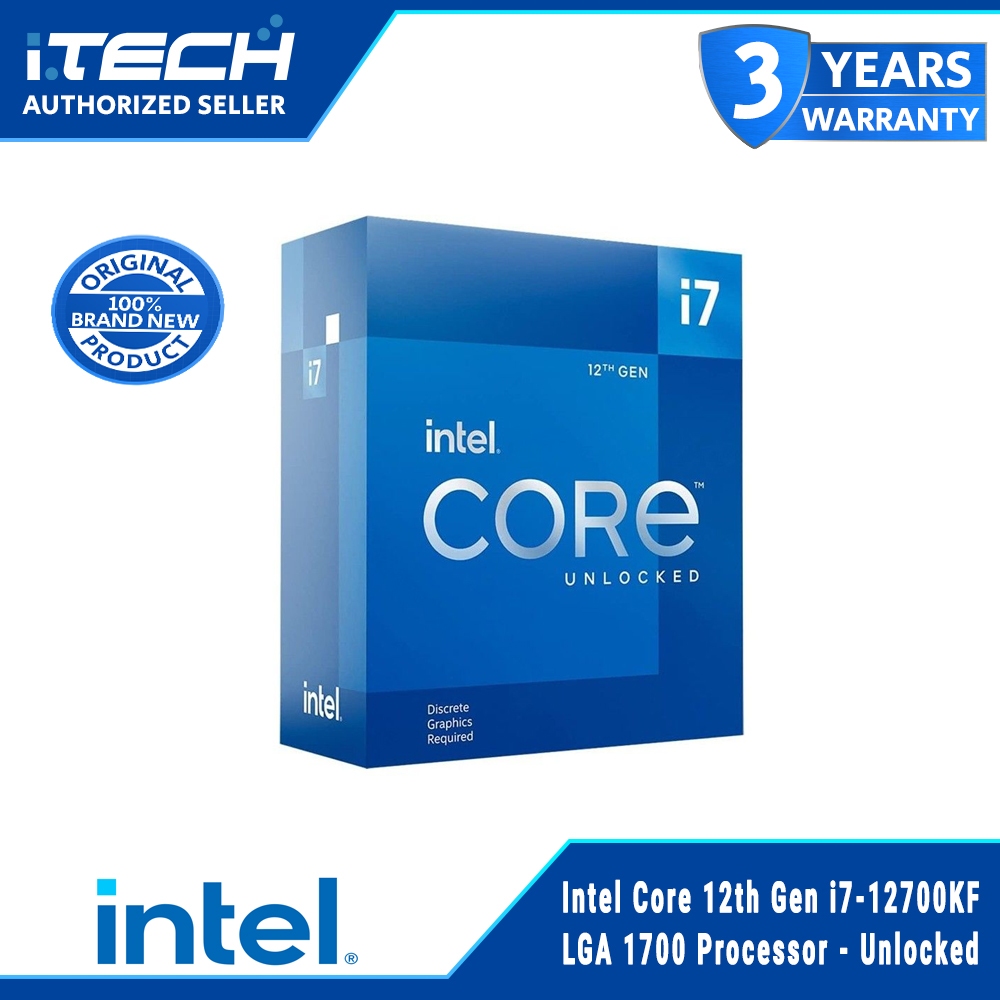 Intel Core 12th Gen i7-12700KF LGA 1700 Processor - Unlocked | Shopee ...
