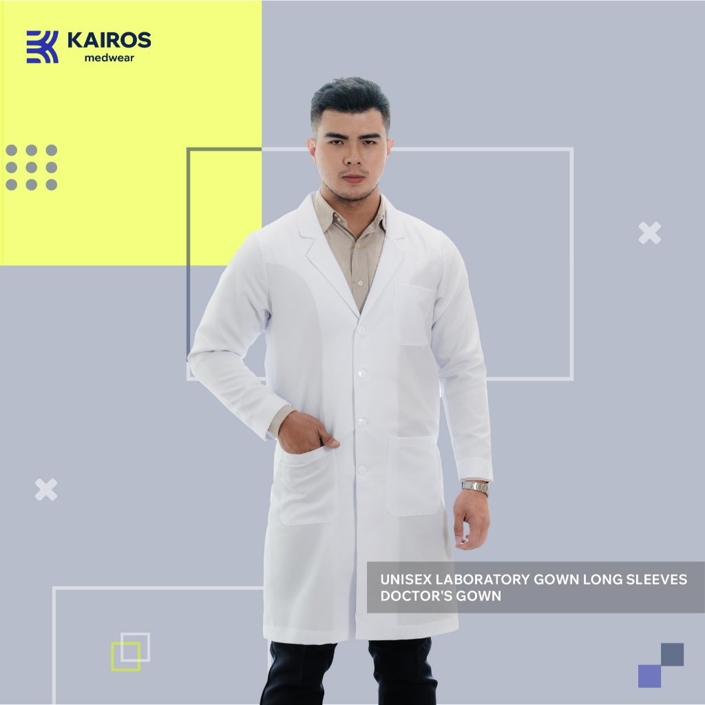 [NO EMBROIDERY] KAIROS Laboratory Gown Long Sleeves Doctor's Gown ...