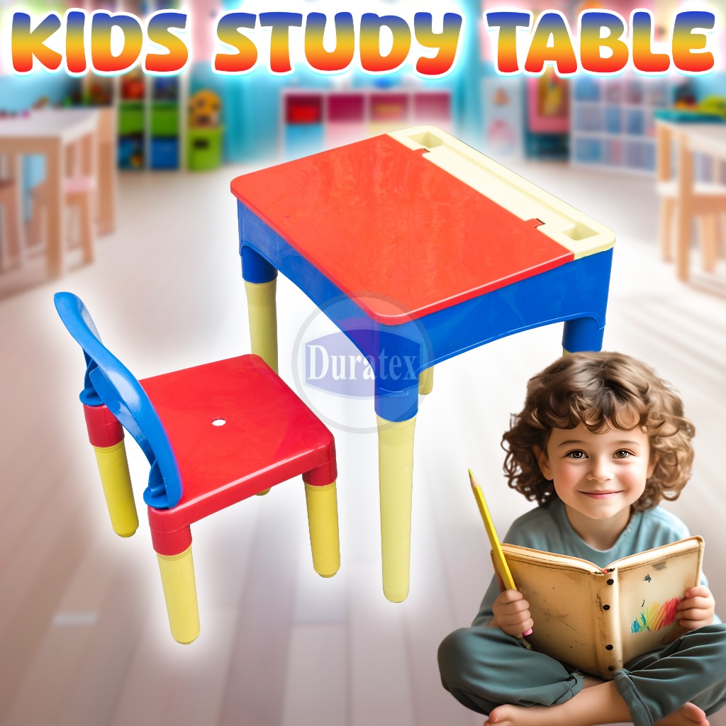 Kid's Study Table Set with Chair and Storage | Shopee Philippines