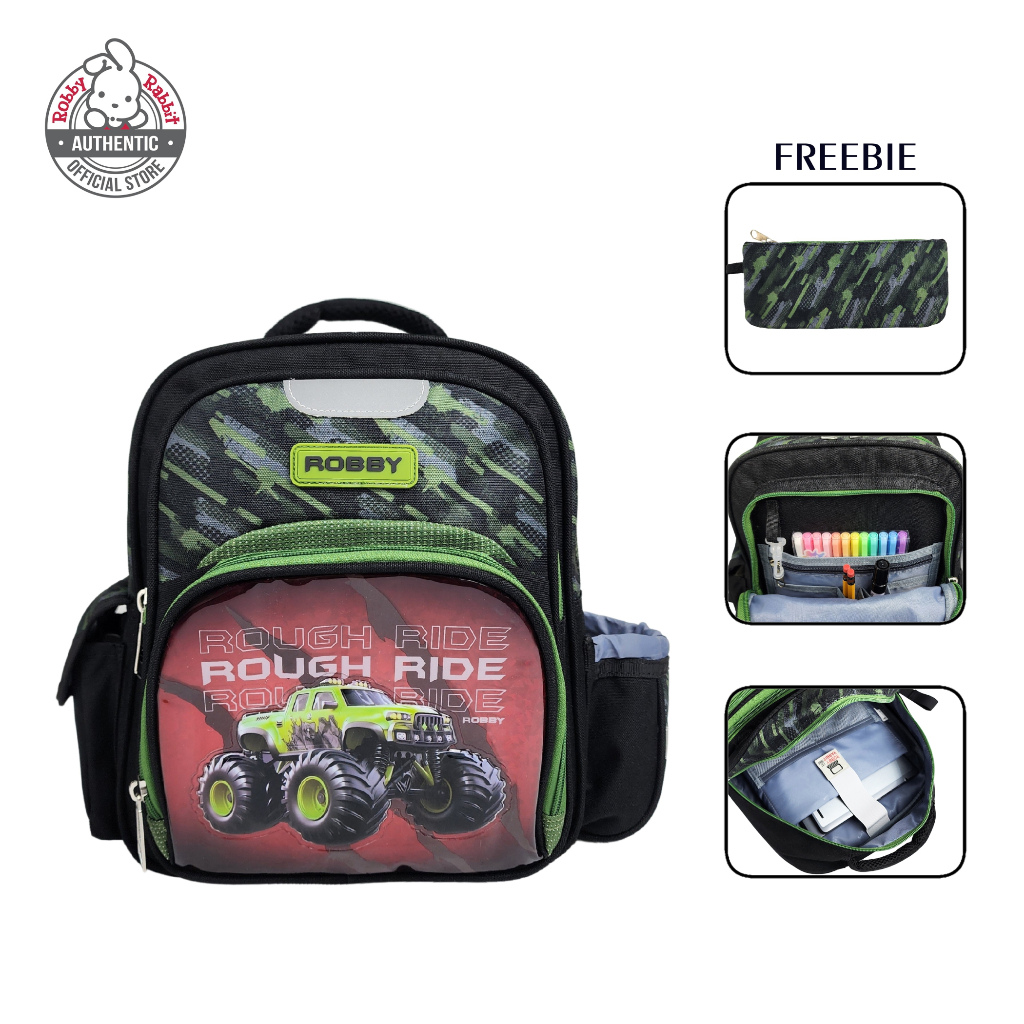 Robby Rabbit Mighty Truck Backpack 12-Inch (Green, Black, Truck ...