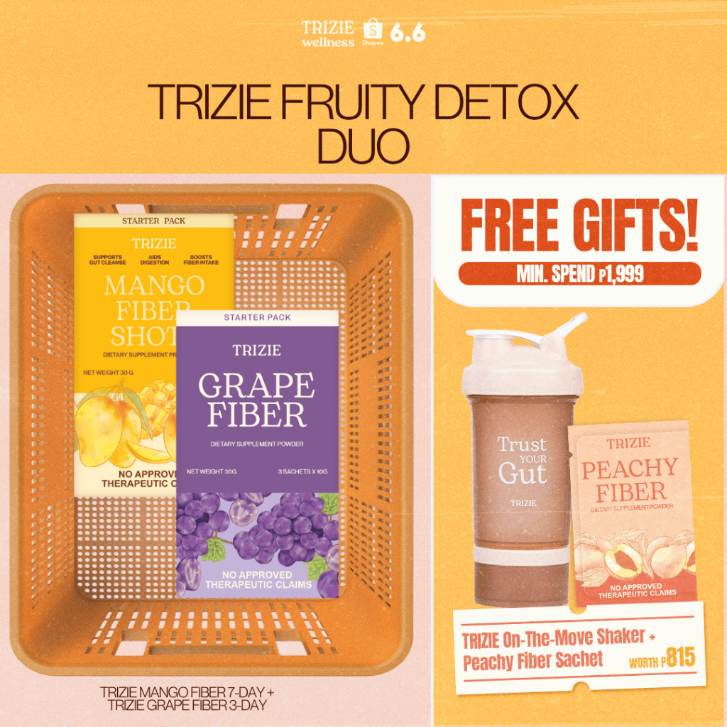 NEW TRIZIE Fruity Detox Duo (Mango Fiber 3-day x 10g + Grape Fiber 3-day x 10g) [Weight Loss ...