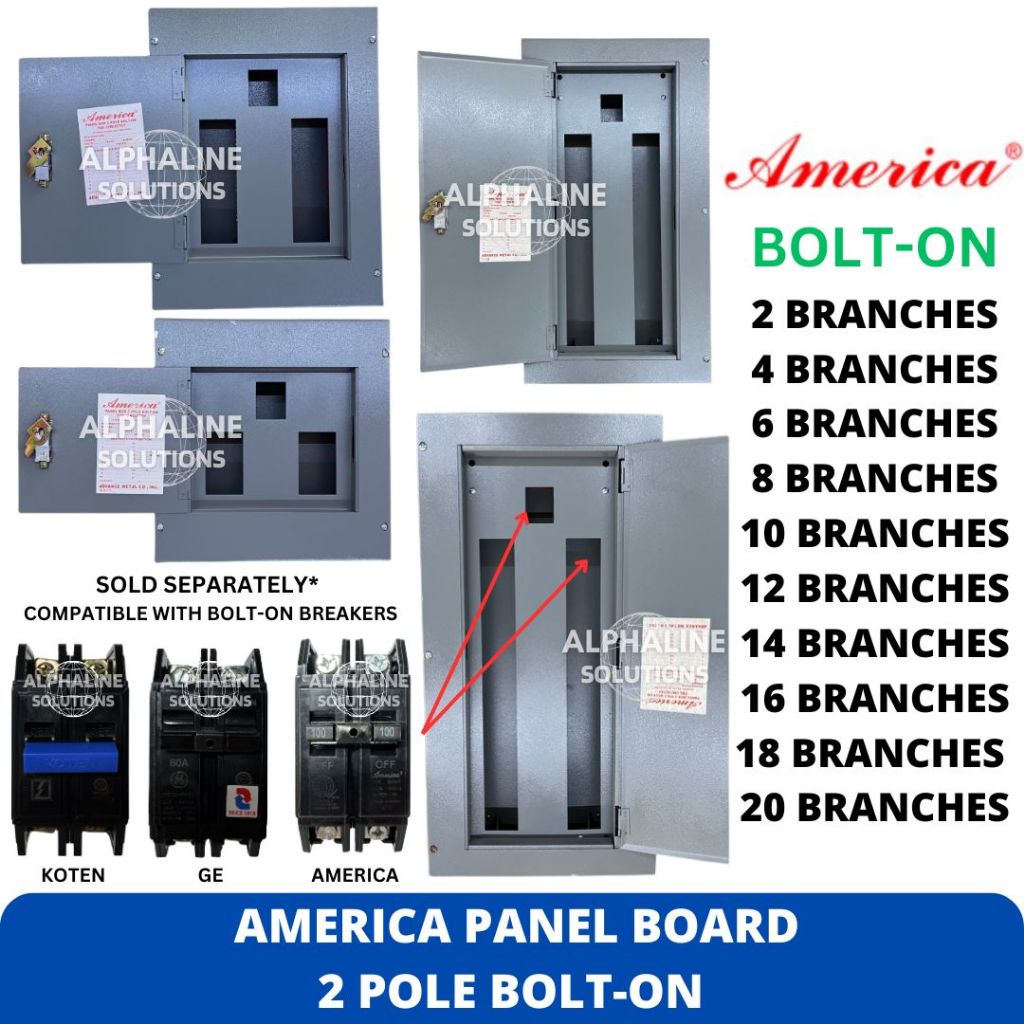 America BOLT ON Panel Board/Box Branches 4,6,8,10,12,14 BRANCHES TQC ...