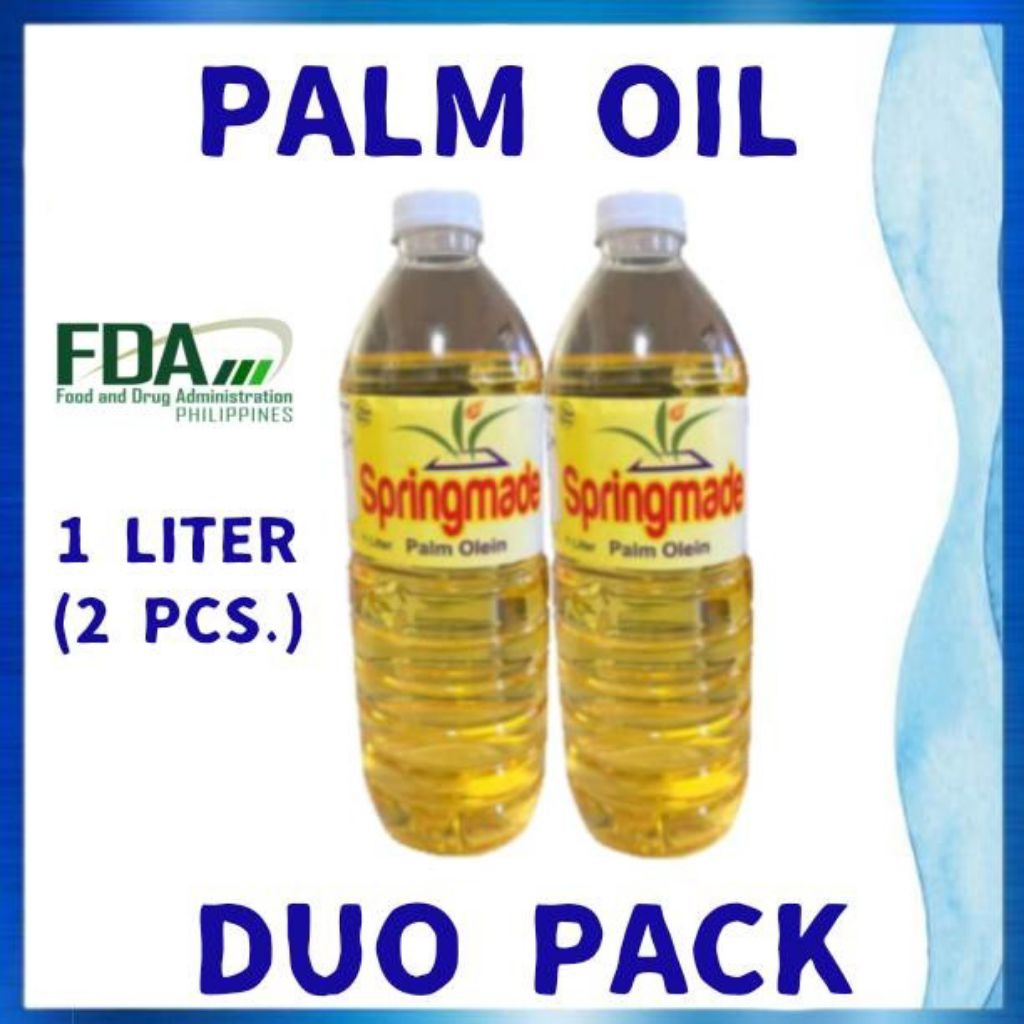 Springmade Cooking Oil 1 Liter Duo Pack (2 pcs. of 1 Liter)Palm Oil ...