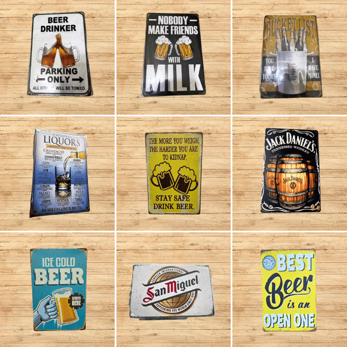 Decors and Beyond Beer Theme Rustic Vintage Metal Tin Plate Wall Decor ...